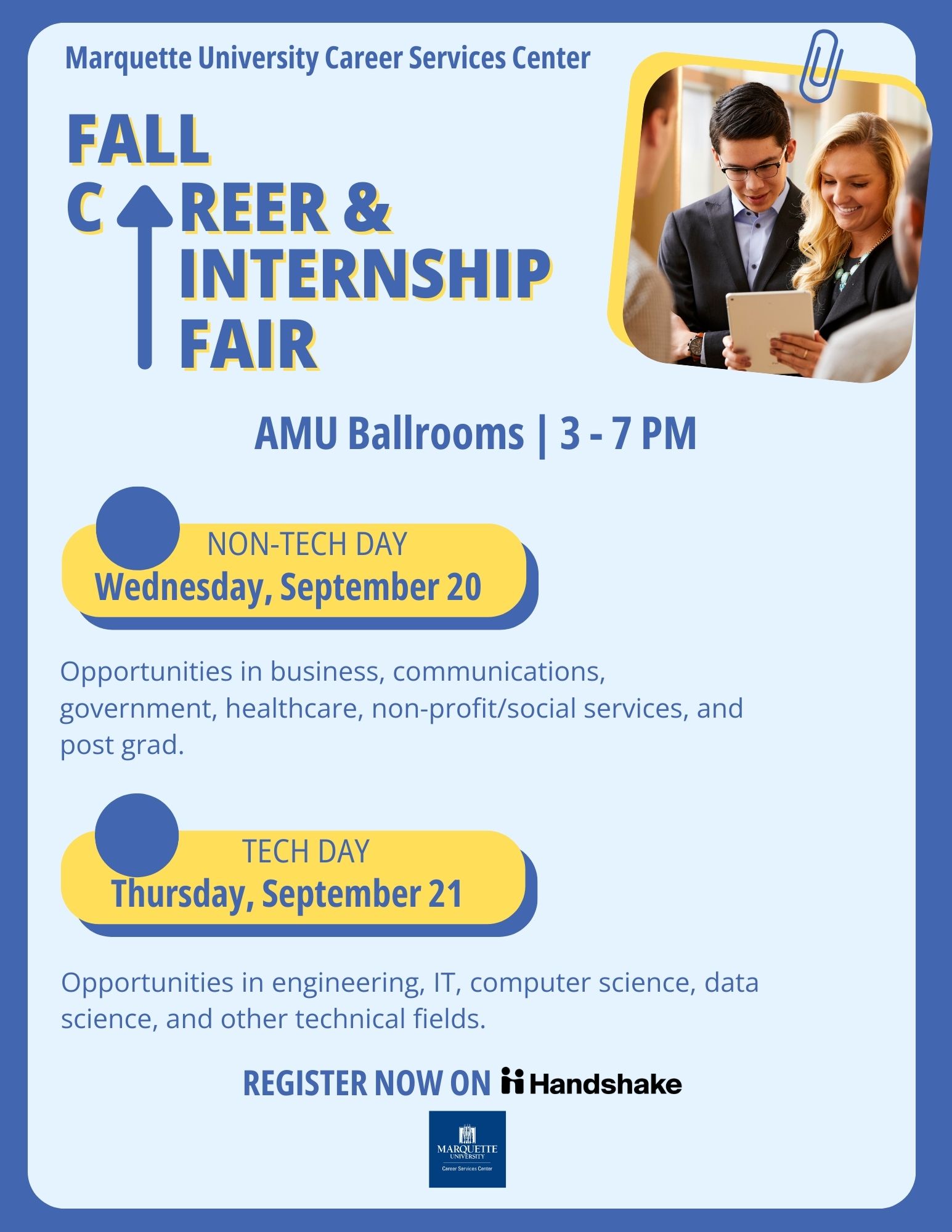Fall Career and Internship Fair, Sept. 20-21 | Marquette Today