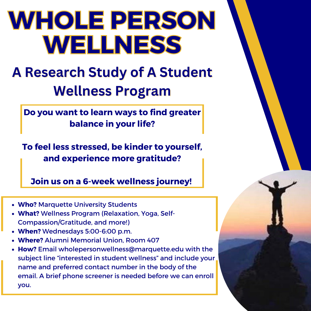 Take part in research study of a student wellness program | Marquette Today