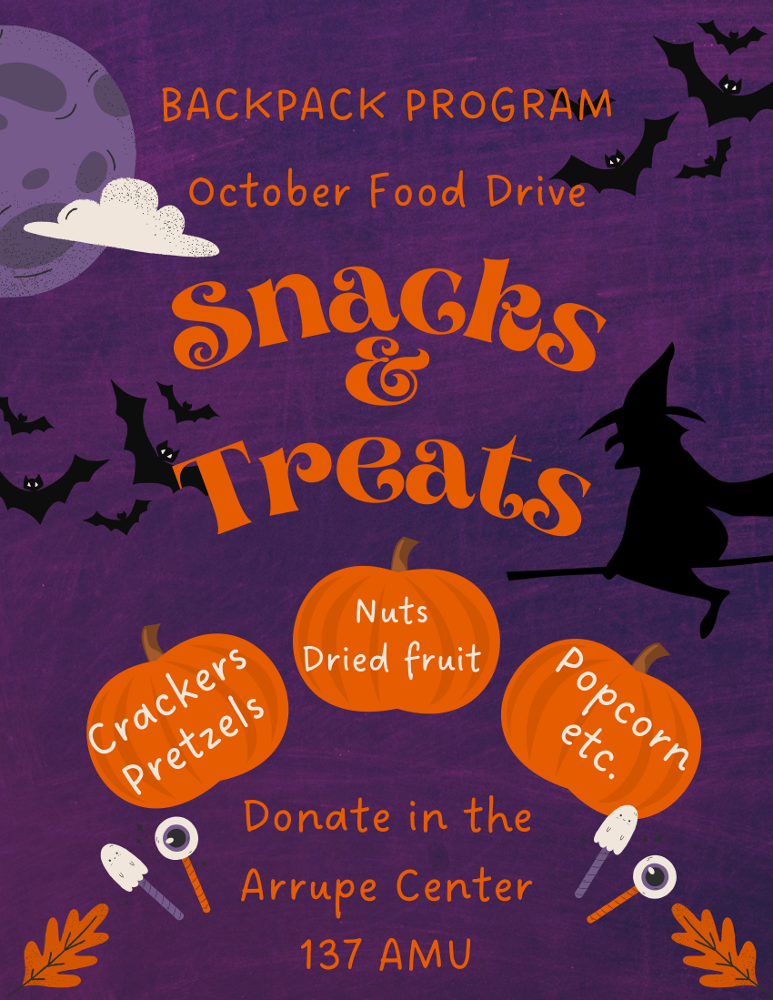 Backpack Program October food drive: Snacks and treats | Marquette Today