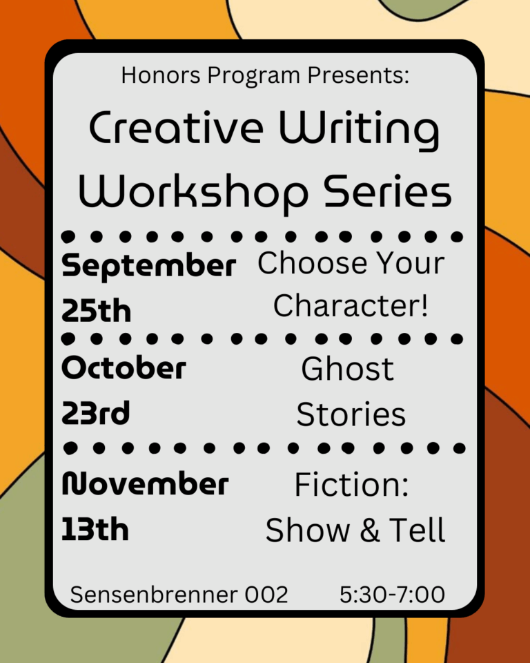 Honors Program hosting creative writing workshops throughout fall ...