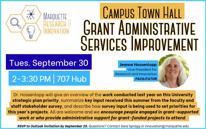 Campus town hall: grant admin services improvement, Sept. 30 ...