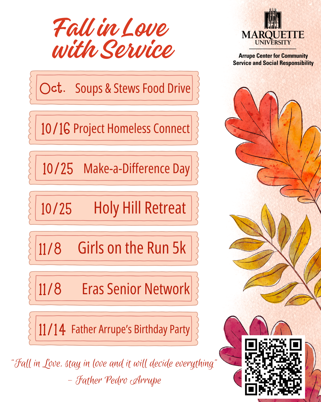 Fall in love with service this October | Marquette Today