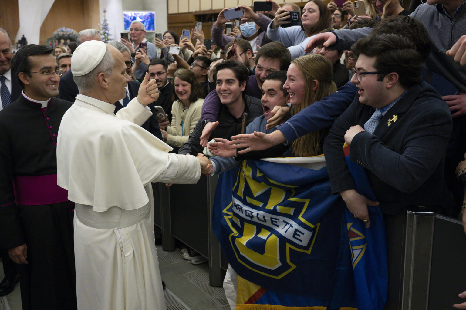 Marquette students meet Pope Leo XIV in Rome | Marquette Today